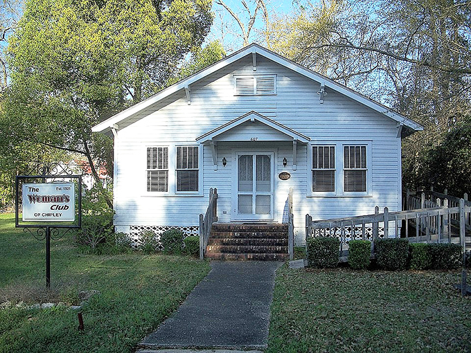 The Woman's Club of Chipley occupies a classic white bungalow, where community service has been coordinated for generations.