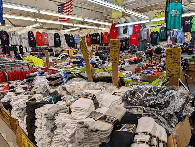 Rustic charm meets sweet indulgence at this wooden-fronted candy counter, where willpower goes to surrender completely.