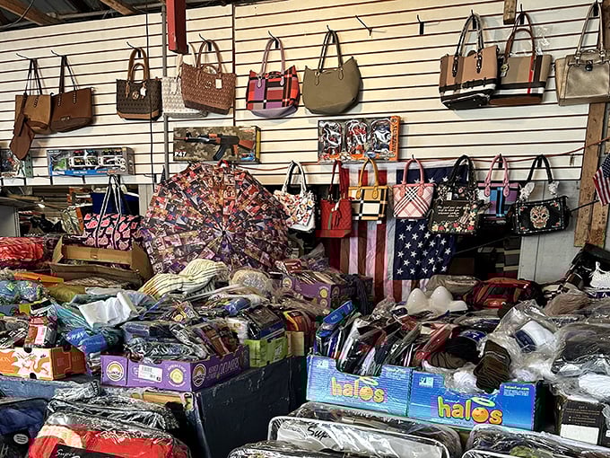 Bag lady paradise! From practical totes to statement purses, this wall of possibilities has your next favorite accessory just waiting to be discovered.