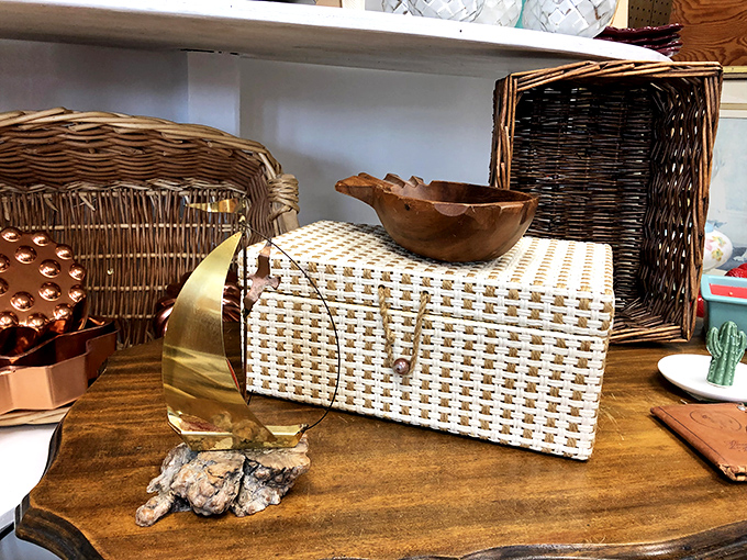 Wicker baskets and wooden bowls&mdash;the unsung heroes of home organization that somehow make "getting your stuff together" look charming.