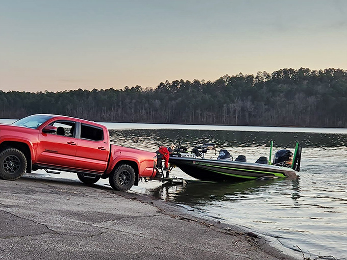 Boat launch simplicity at its finest. Where weekend warriors and seasoned anglers share the same starting line for aquatic adventures. 