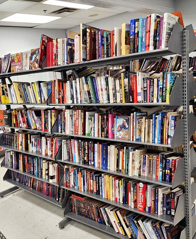 The book section&mdash;where bestsellers of yesteryear patiently wait for their comeback tour. Literary treasures at paperback prices.
