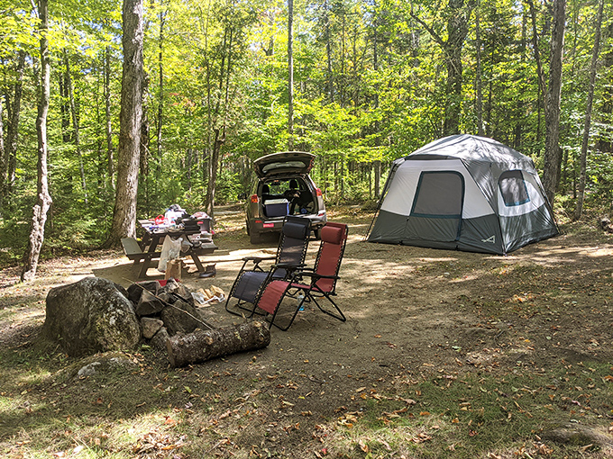 Camping nirvana: where your morning commute involves walking from your tent to your camp chair, coffee in hand, with nothing but birdsong for a conference call.