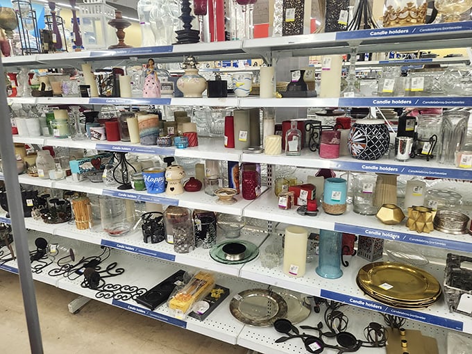 Candle holders galore&mdash;from elegant crystal to quirky conversation pieces, all waiting to bring warm light to someone else's dinner table.