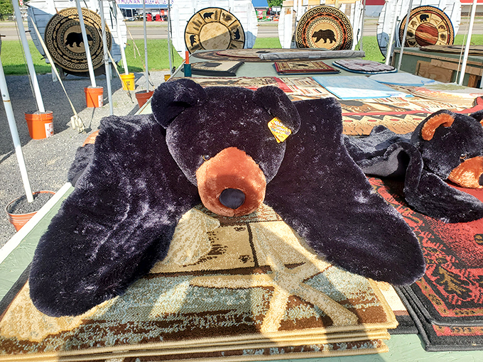 This black bear rug isn't judging your shopping choices, but he definitely has opinions. The perfect conversation starter for guests who overstay their welcome.