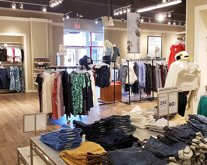 Racks of possibility! Each clothing display represents not just fashion, but the thrill of finding this season's styles at last season's prices.