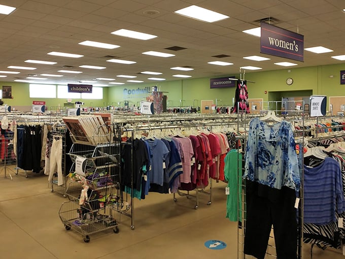 Organized racks mean you're shopping strategically, not desperately digging through chaos like a clearance bin survivor.