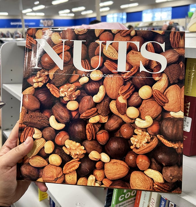 "NUTS: A Cookbook" perfectly captures thrift store magic&mdash;where else would you find such specific culinary inspiration for less than a fancy coffee?