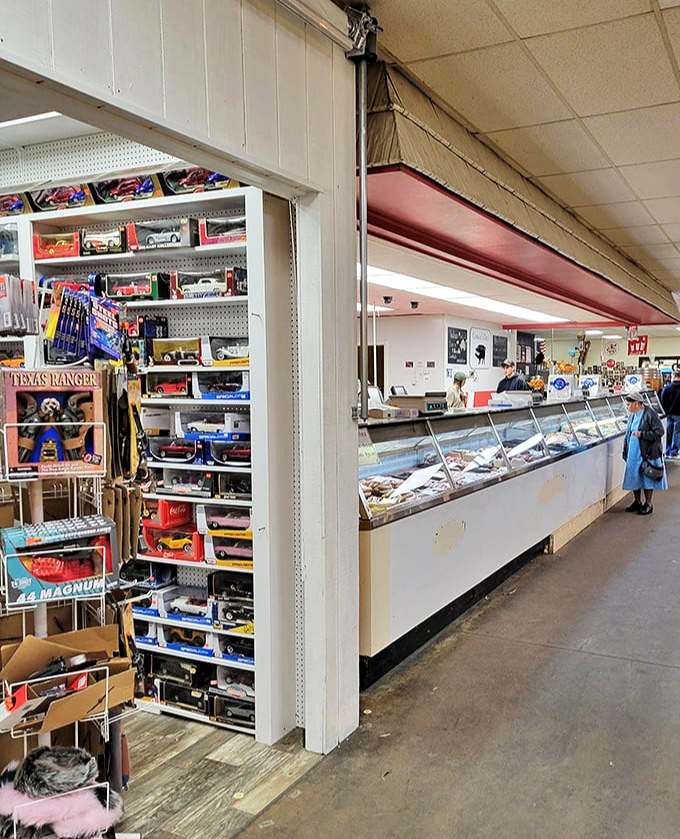 Where else can you find collectible toy cars displayed mere steps away from fresh deli meats? Only at Green Dragon, where shopping categories blur delightfully.