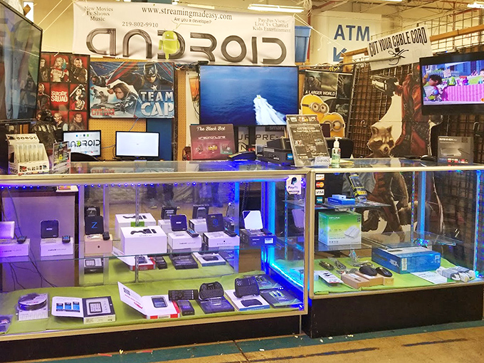 Electronics galore, where yesterday's cutting-edge tech meets tomorrow's garage sale finds in perfect harmony.