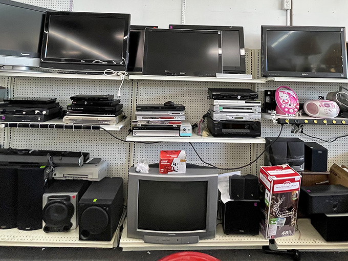 The electronics graveyard, where yesterday's must-have gadgets await resurrection in new homes. Nostalgia sold separately!