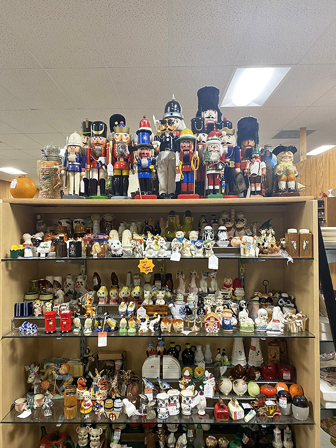 An army of nutcrackers stands at attention, ready to march into holiday homes or judge your decorating choices year-round.