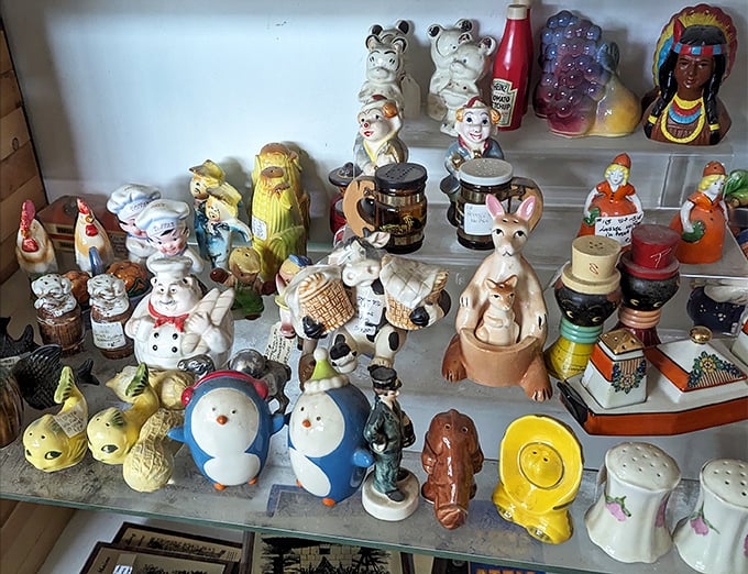 A menagerie of ceramic characters that once graced Grandma's china cabinet, now auditioning for roles on your bookshelf.