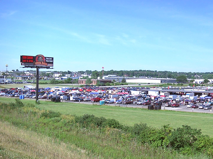 This view reveals a sea of vehicles &ndash; each representing a treasure hunter on a quest for that perfect find.