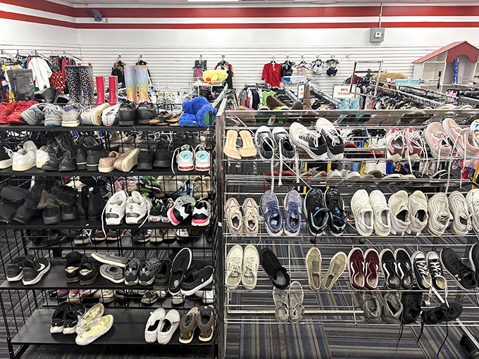 Shoe nirvana! Every pair tells a story, from barely-worn sneakers to dress shoes just waiting for their next big night out.