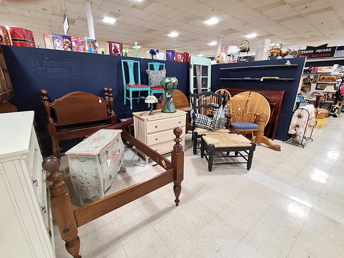 Furniture that has witnessed history&mdash;wooden bed frames, painted chests, and chairs that have supported generations of family dinners.