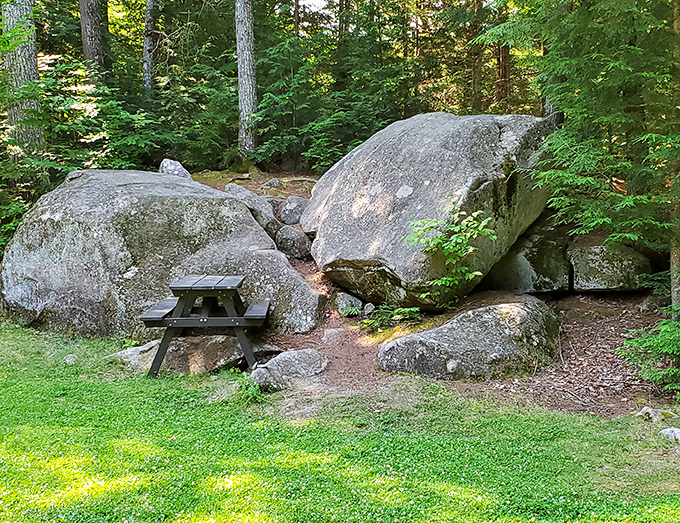 Mother Nature's furniture department showcasing her boulder collection. These granite giants have been patiently waiting centuries for your picnic.