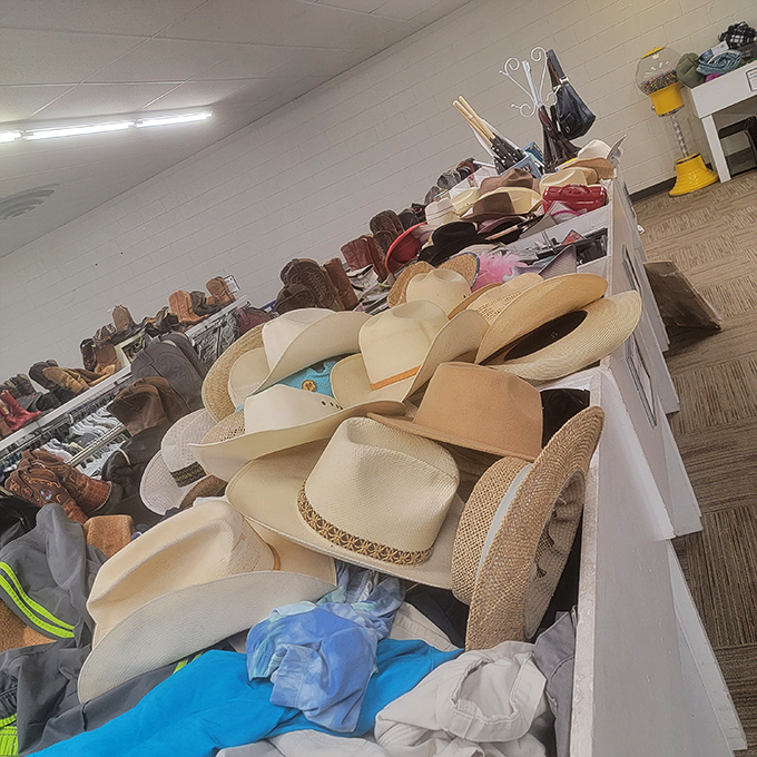 A sea of cowboy hats and sun protection awaits. In Wyoming, headwear is serious business for both fashion and function.