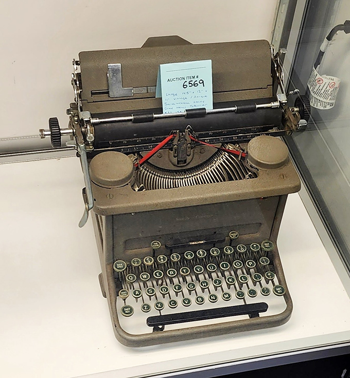 A vintage typewriter awaits its next great American novel. Hemingway would approve, though he'd probably ask where to plug in the bourbon.