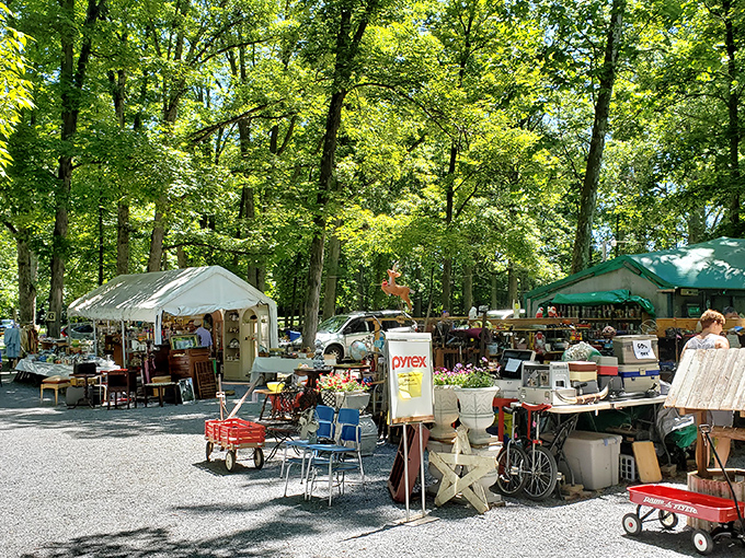Pyrex patterns and wagon wheels&mdash;this corner of Shupp's Grove showcases Americana that Instagram filters wish they could replicate.