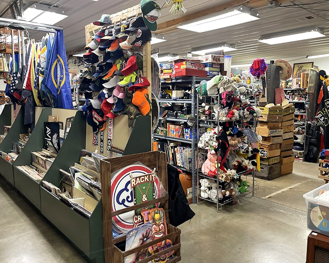 Organized chaos at its finest. Like walking through the physical manifestation of America's memories, each shelf a different decade.