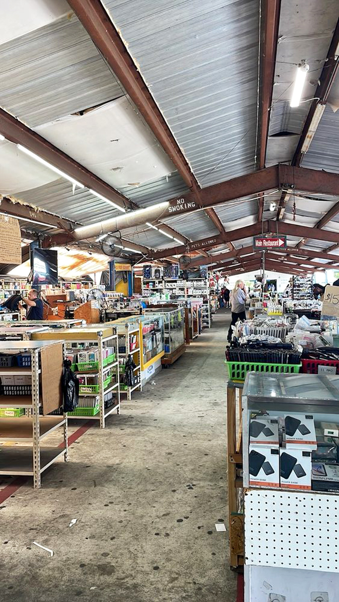 Treasure hunting under industrial chic. The market's no-frills interior lets the merchandise be the star&mdash;like a Broadway stage waiting for its performers. 