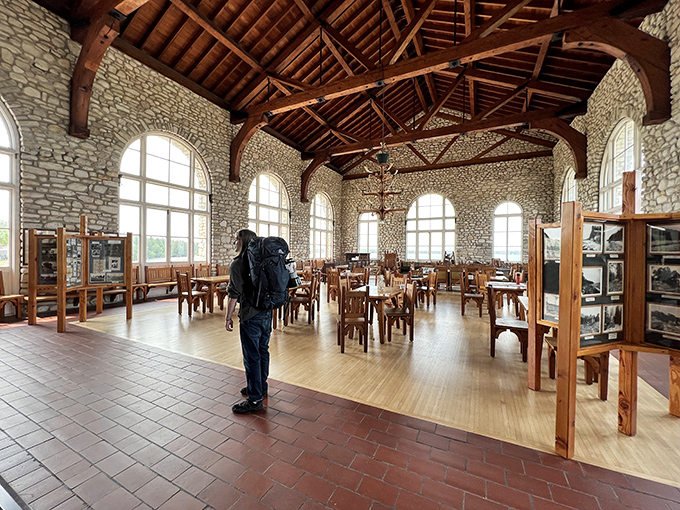 Inside Thordarson's boathouse, exposed beams and stone walls create a great hall that makes you half-expect Vikings to burst in for dinner.