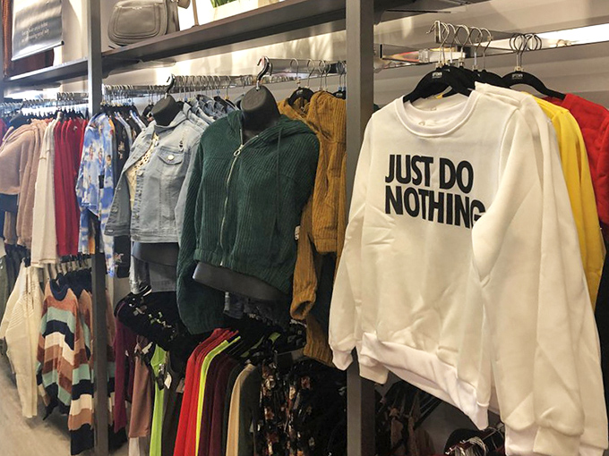 That "Just Do Nothing" sweatshirt speaks to my soul on a spiritual level. Finally, loungewear that matches my weekend ambitions.