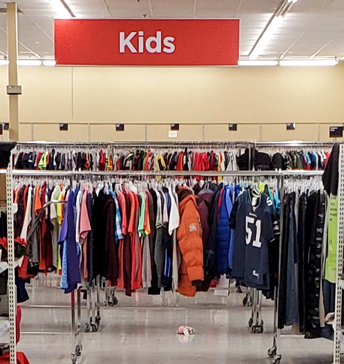 Kid's clothes with plenty of growing room to spare. That jersey might have cheered for the Seahawks before, but it's ready for a new superfan.