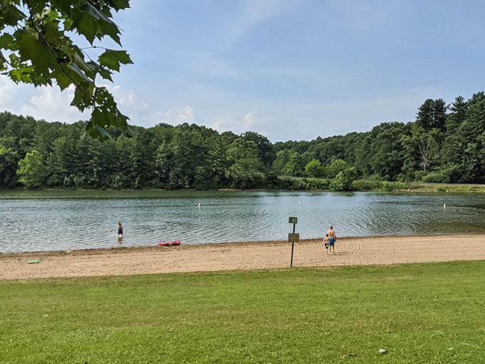 Wolf Run's beach offers the perfect compromise: lake swimming without the sharks, saltwater, or overpriced beachfront cocktails.