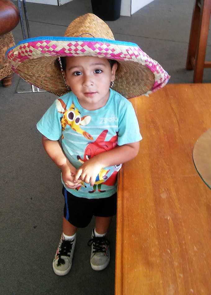 Even the youngest treasure hunters find magic here! This little explorer discovered a sombrero-sized adventure among the everyday bargains.
