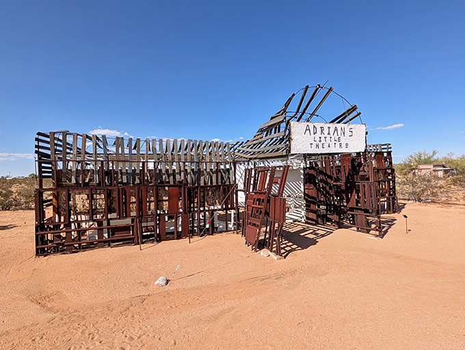 "Adrian's Little Theatre" &ndash; where the only drama is between rust and sunshine, and every performance gets a standing ovation from the cacti.