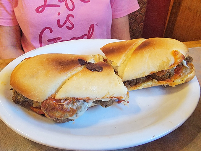 The meatball sub that launched a thousand napkins. Worth every sauce stain on your favorite shirt.