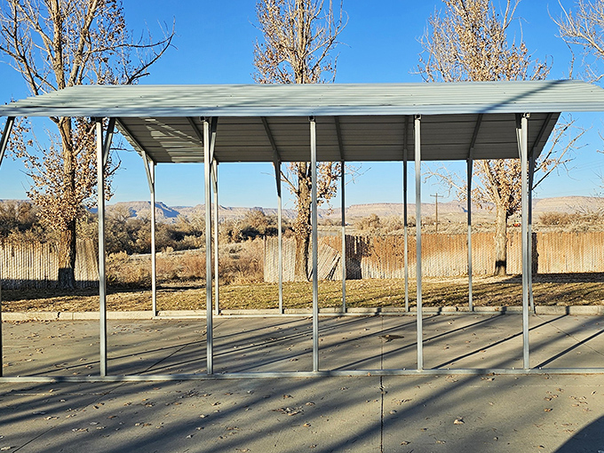 The humble metal pavilion&mdash;proof that sometimes the most memorable attractions don't need fancy packaging, just genuine small-town charm.