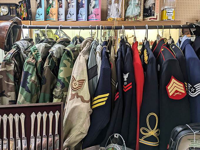 Military uniforms standing at attention, each patch and insignia telling stories of service that deserve our respect and remembrance.