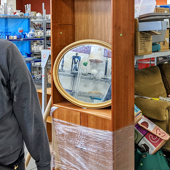 Mirror, mirror, on the shelf, who's the smartest shopper of them all? The one who pays pennies on the dollar for solid wood craftsmanship.