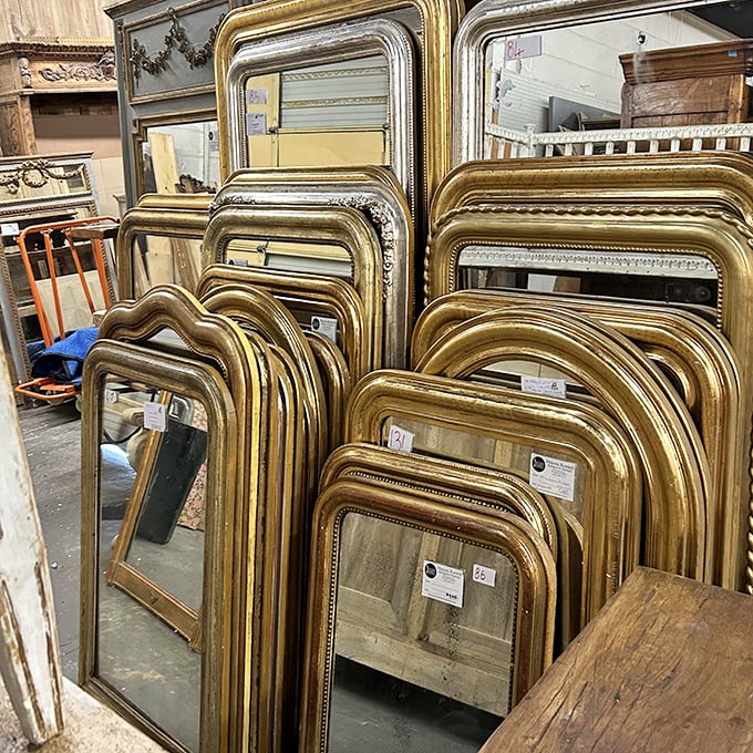 Gold mirrors stacked like playing cards &ndash; each one reflecting decades of "who's the fairest" moments.