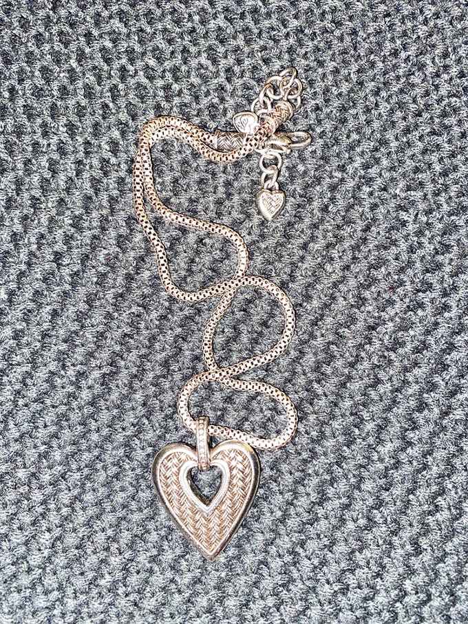 Not all treasure is furniture-sized &ndash; this delicate heart pendant could be tomorrow's heirloom, all for less than a fancy coffee.