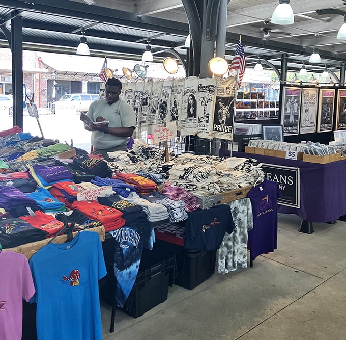 T-shirt vendors create a textile tapestry of local culture, where you can wear your New Orleans experience long after the vacation ends.