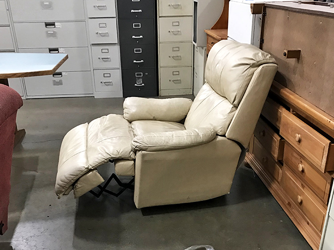 "I've seen things," this recliner seems to say. A little worn around the edges&mdash;just like all of us&mdash;but still offering comfort to whoever comes next.