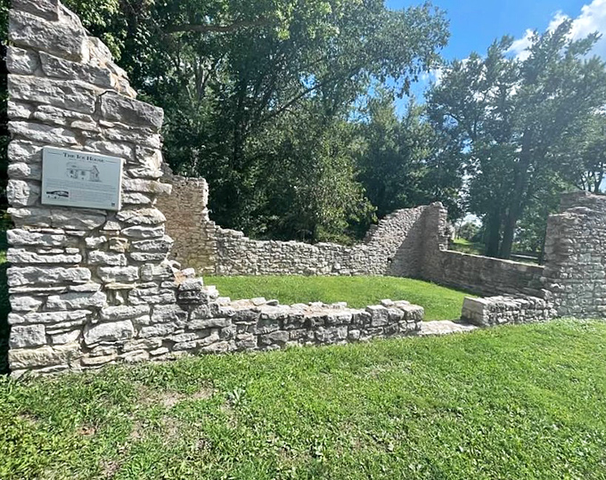 Stone ruins speak of Elsah's industrious past. These limestone walls have witnessed more history than most history textbooks cover.