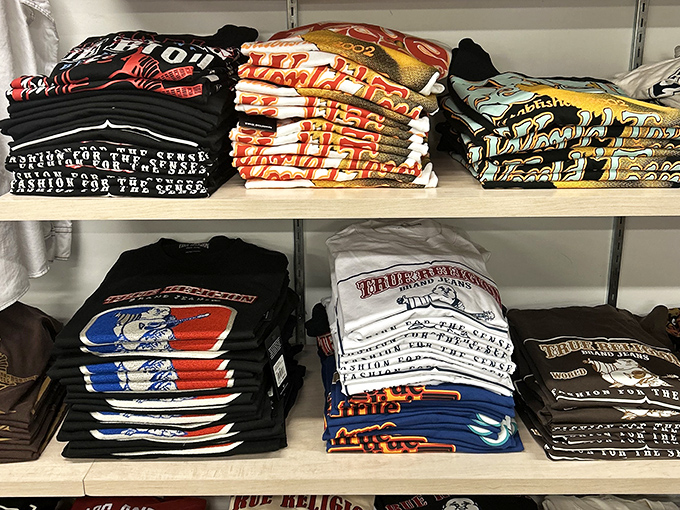 Folded with military precision, these graphic tees wait patiently to tell the world you're stylish without saying you paid full price.