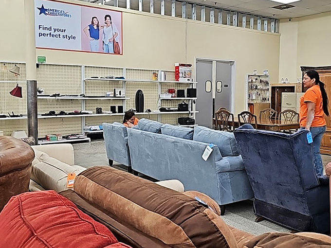 Sofa so good! Test-drive your next conversation piece in this furniture showroom where yesterday's living room centerpieces await their second act.