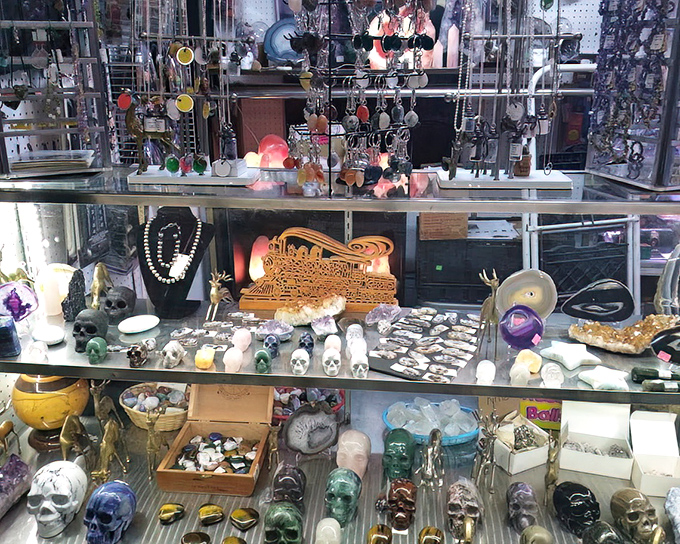 Crystal skulls and metaphysical treasures for the spiritually curious. One person's paperweight is another's portal to enlightenment.