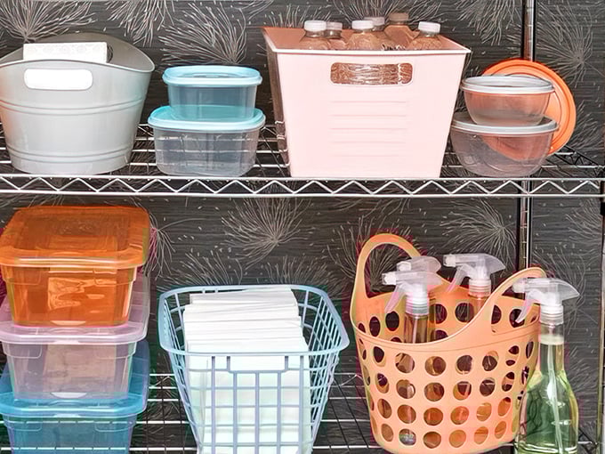 Storage container nirvana! These colorful organizational soldiers stand ready to battle the chaos of your junk drawer for just a buck each.