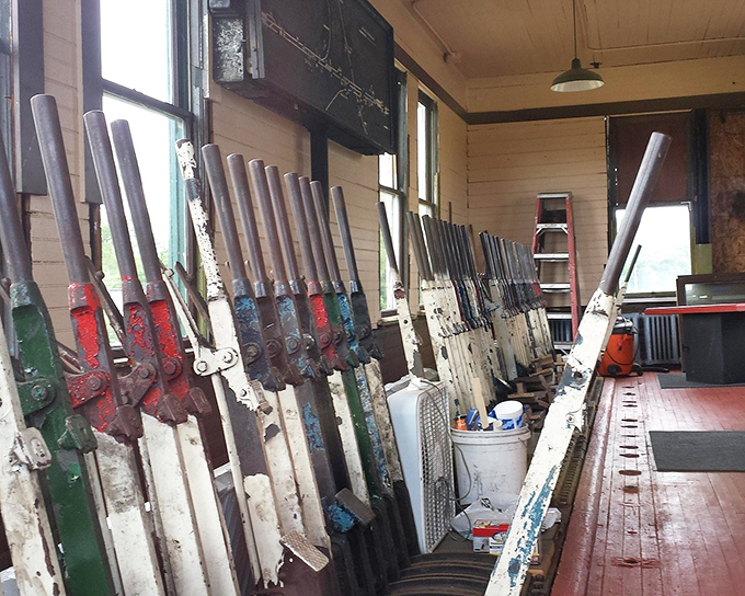 Inside this humble collection of vintage switch levers lies the complex choreography that kept trains running safely&mdash;each handle representing countless arrivals and departures.