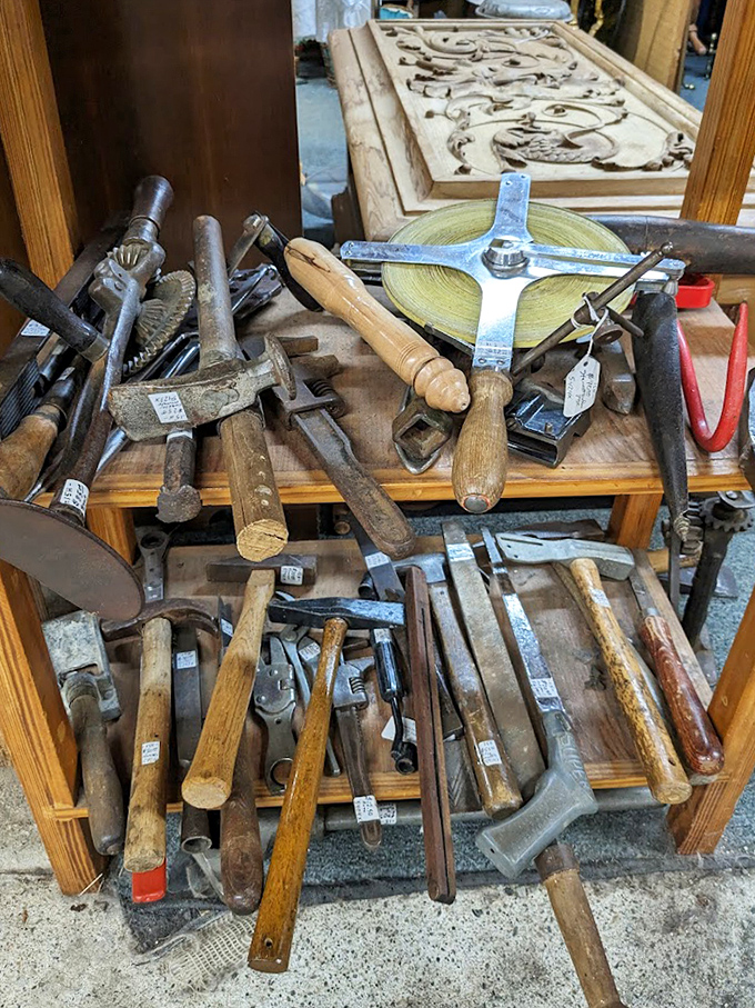 These aren't just tools – they're the calloused hands of history, each worn handle telling stories of barns raised and Maine winters survived.