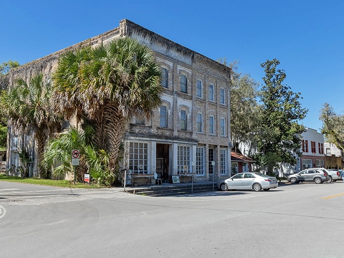 Downtown Micanopy's weathered brick and limestone buildings have witnessed more Florida history than a century of snowbirds combined.