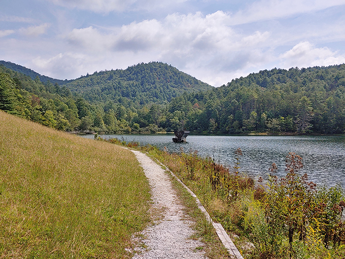 Black Rock Lake's shoreline path offers tranquility just steps from your car. The mountain reflection doubles your scenic value—that's what I call a good investment!