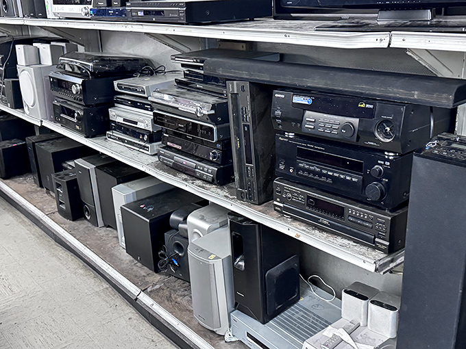 The electronics section: where yesterday's cutting-edge technology finds new purpose. One person's obsolete is another's vintage cool.